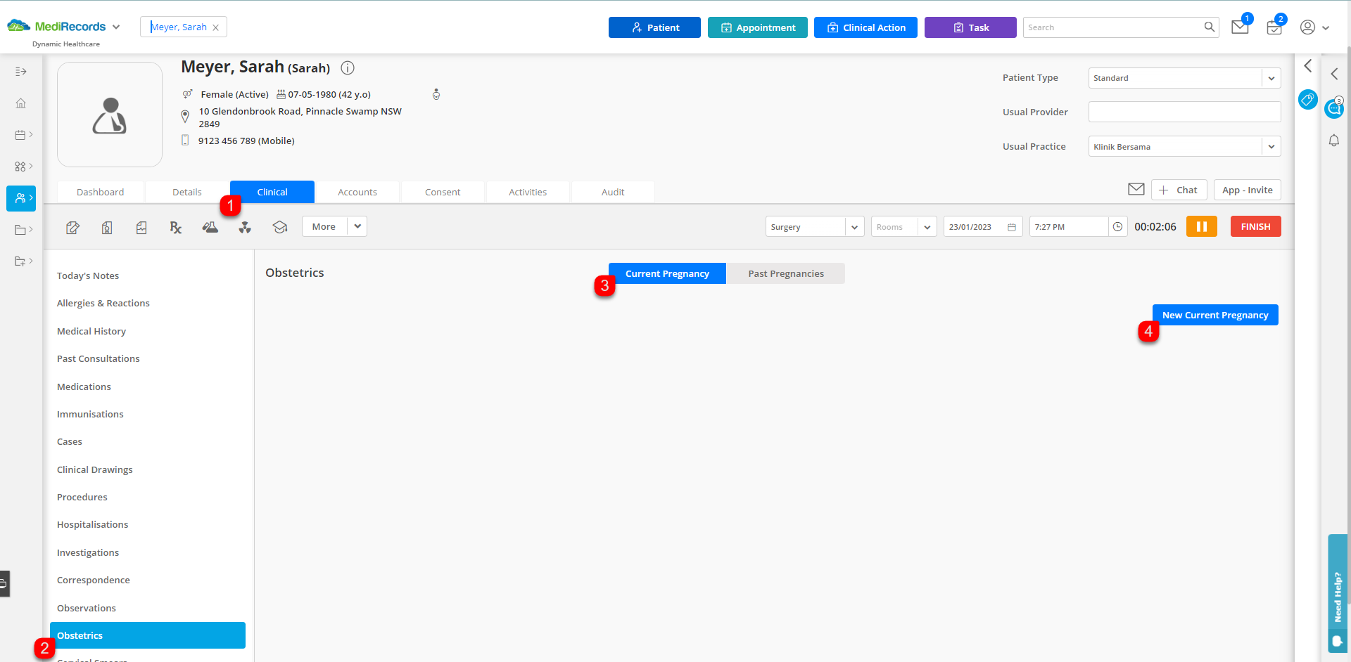 Obstetrics: Current Pregnancy Records – Knowledge Base