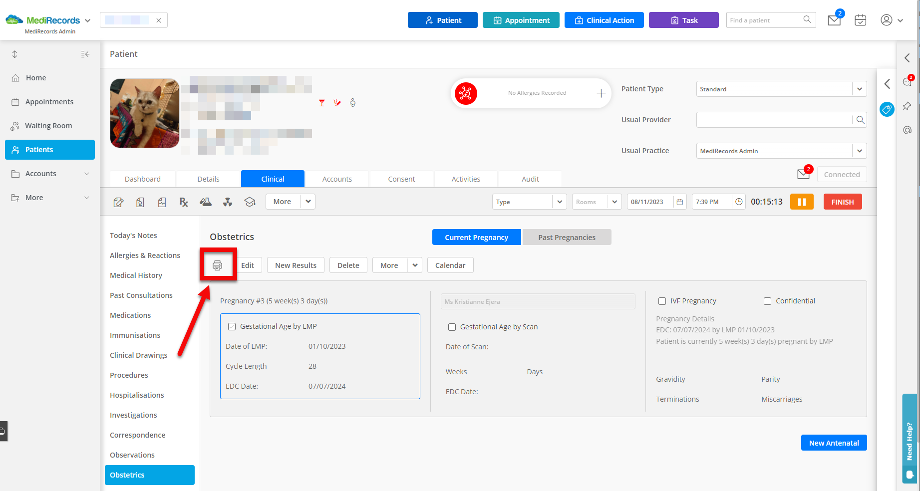 Obstetrics: Current Pregnancy Records – Knowledge Base