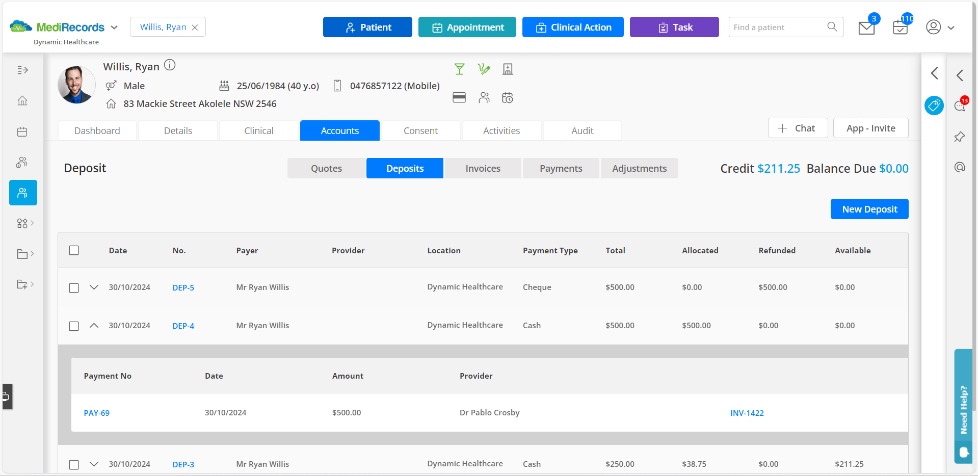 Deposit Management – Knowledge Base