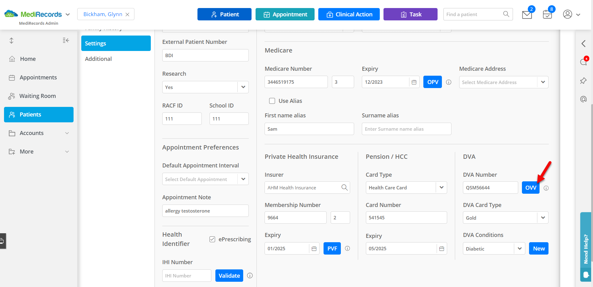 Patient Identifiers - DVA Cards & Online Veterans' Verification (OVV ...