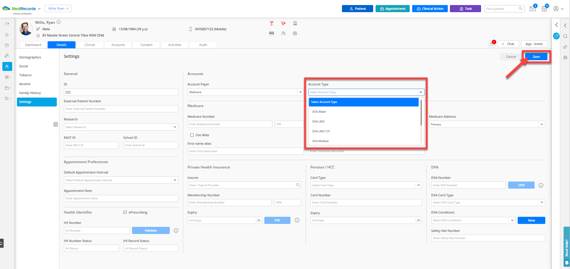 Patient Settings Tab: Quick Guide – Knowledge Base