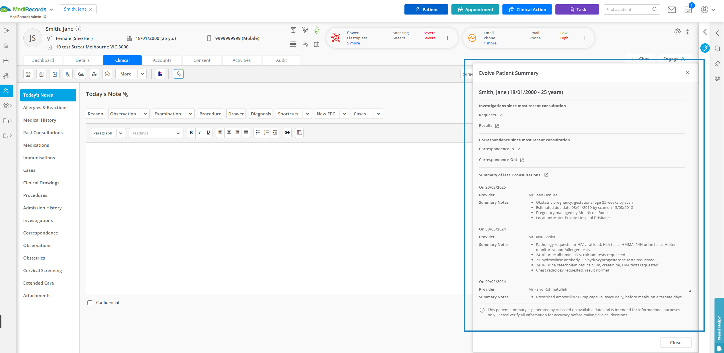 Evolve Patient Summary: Quick Guide – Knowledge Base