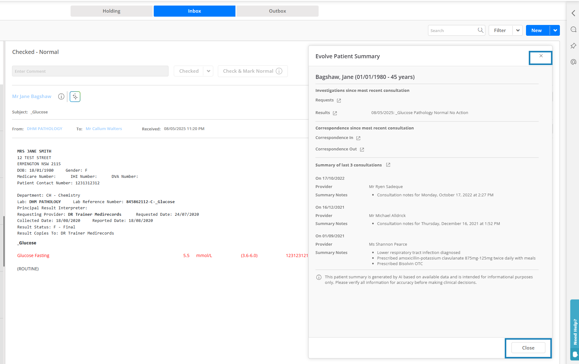 Evolve Patient Summary: Quick Guide – Knowledge Base