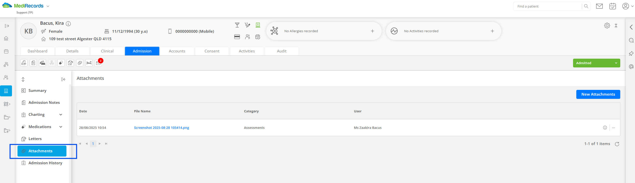 Admissions: Attachments – Knowledge Base