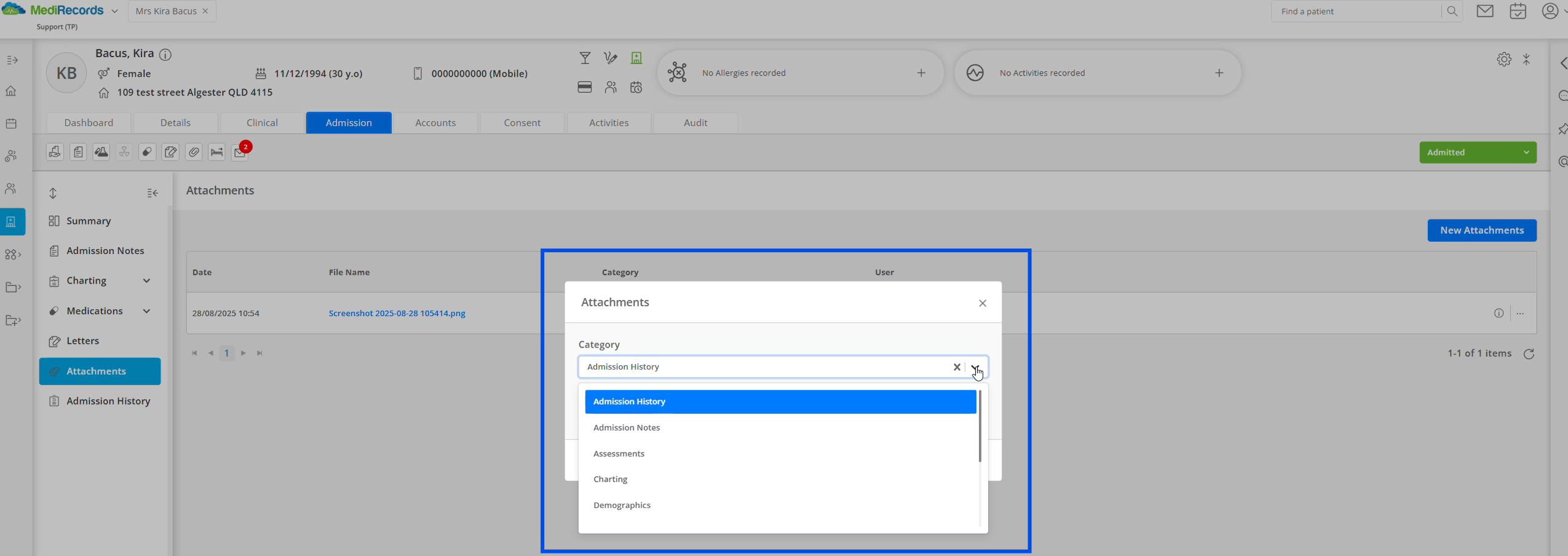 Admissions: Attachments – Knowledge Base