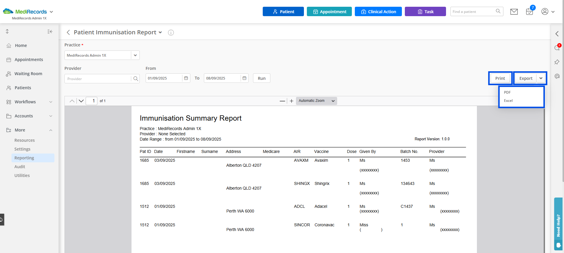 Patient Immunisation Report – Knowledge Base