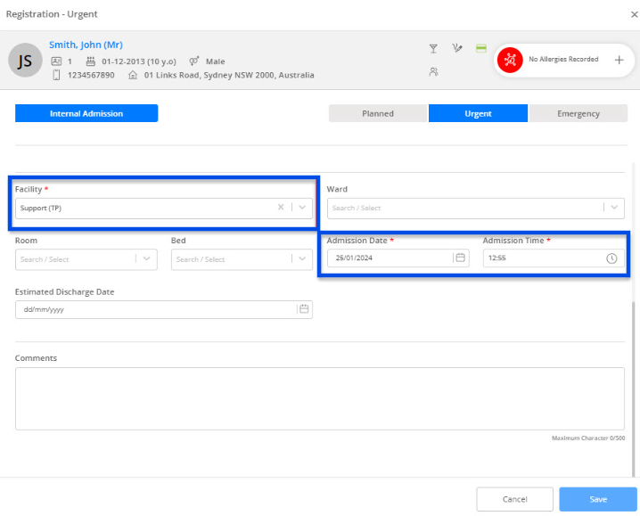 Admissions: The Admissions List, Admitting Patients, & Moving Patients – Knowledge Base