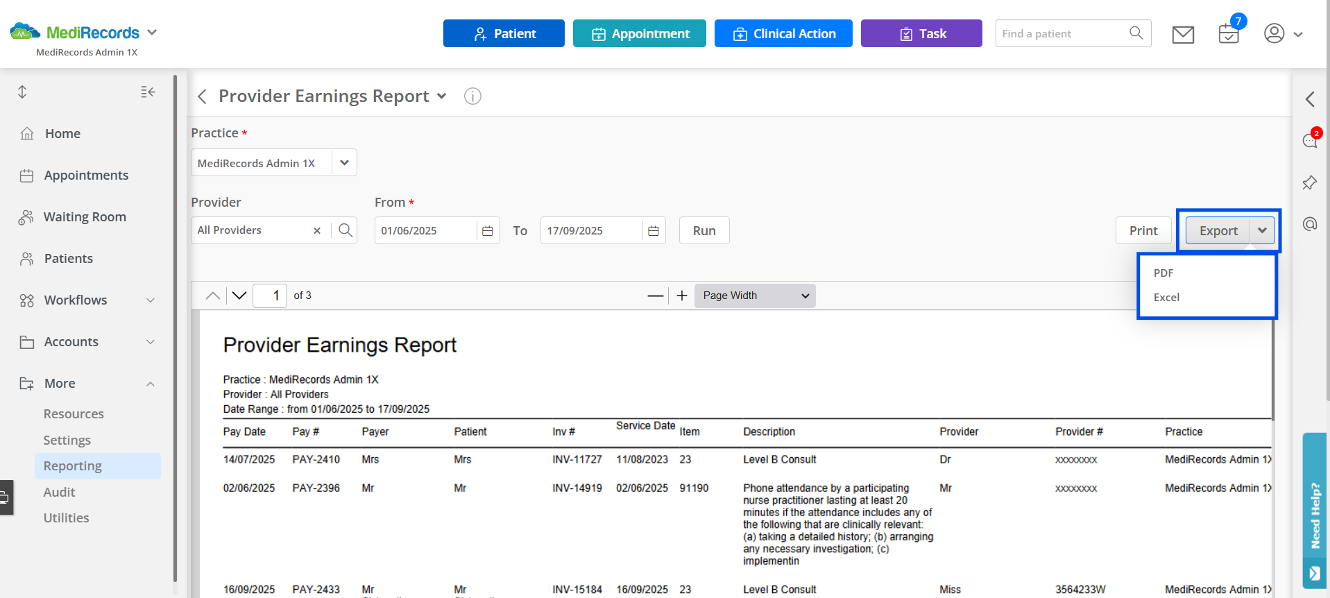 Provider Earnings Report – Knowledge Base
