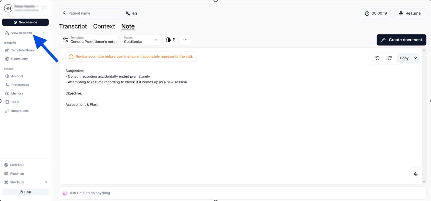 Heidi AI Scribe: Configuration & Quick Guide – Knowledge Base