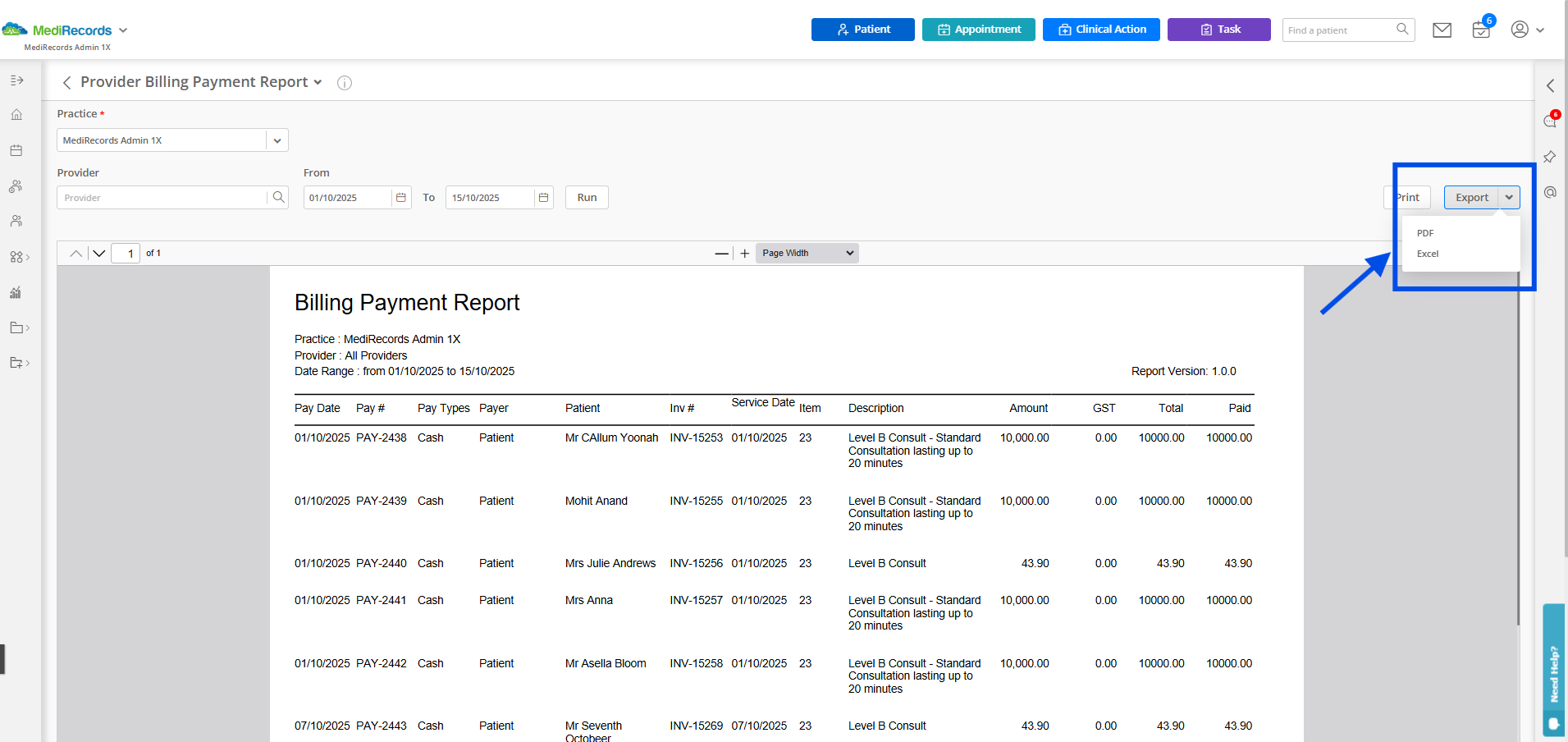 Provider Billing Payment Report – Knowledge Base
