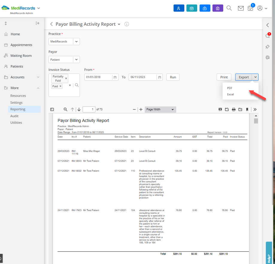 Payor Billing Activity Report – Knowledge Base